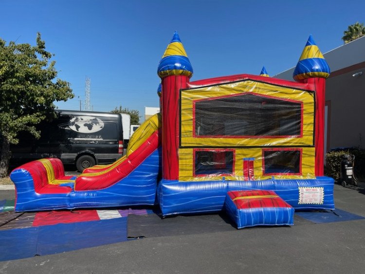 Marble Colorful Bounce House with Slide - Supa Bounce Inflatables Calumet Park IL